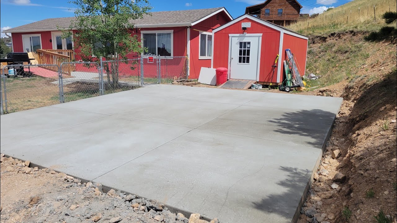 Concrete driveway with a walkway and ramp - YouTube