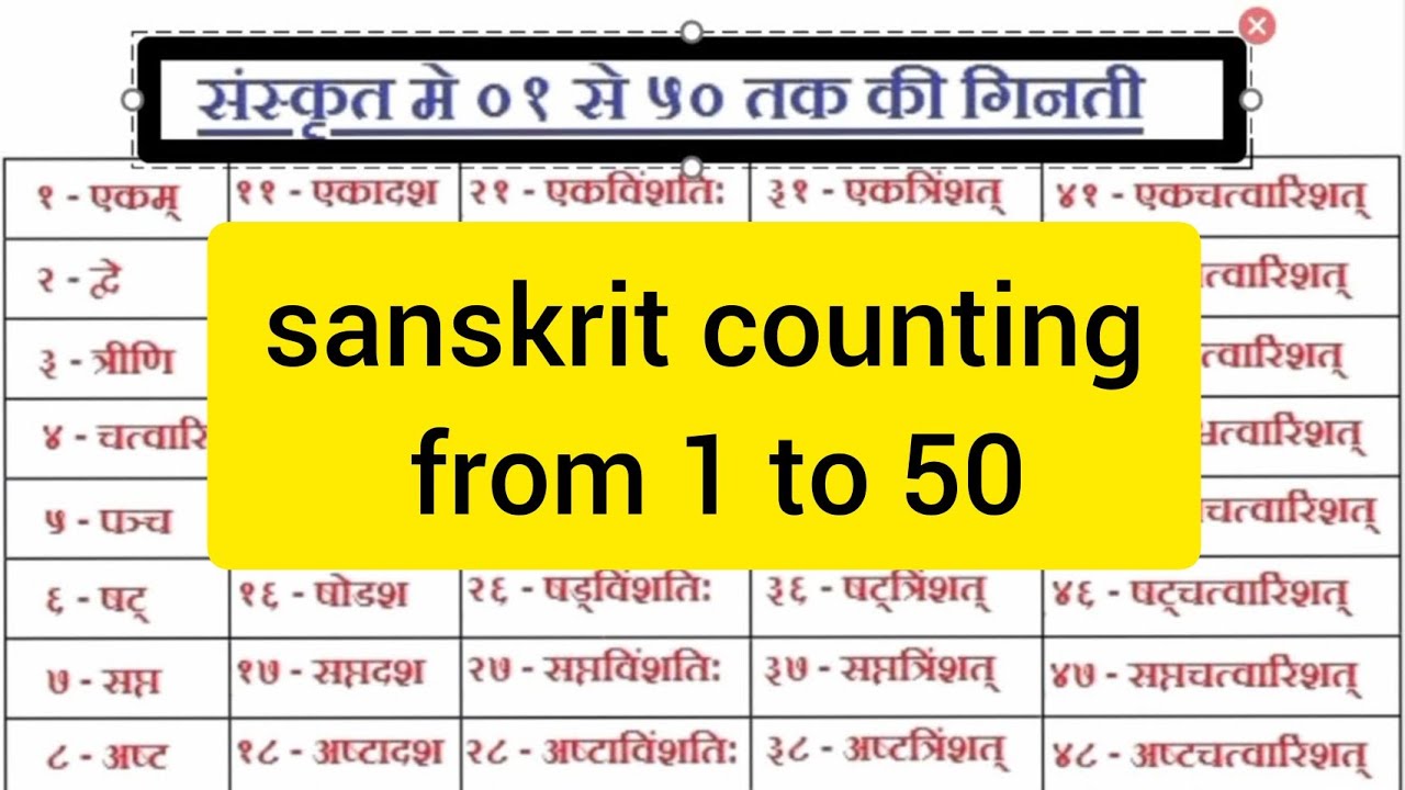 Sanskrit Counting From 1 To 50 1 50 YouTube sanskrit-counting-from-1-to-50-1-50-youtube