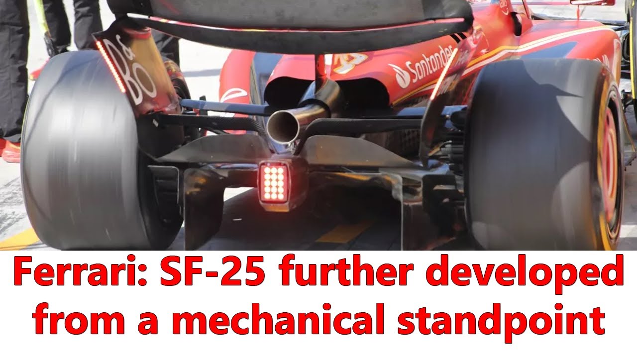 F1, Ferrari SF-25: updates on shifting mechanical grip to the rear end ...