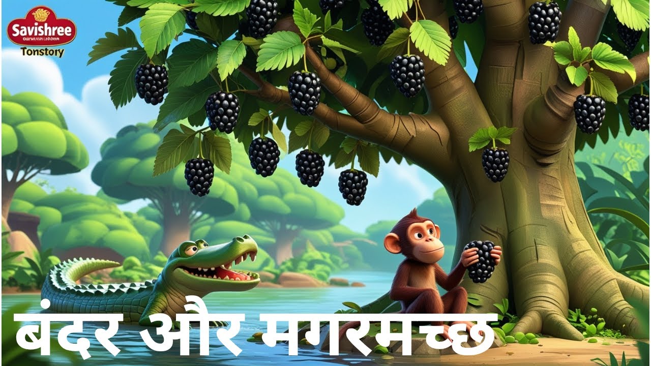 बंदर और मगरमच्छ। Bandar aur magarmachchh। Bedtime Stories। Moral ...