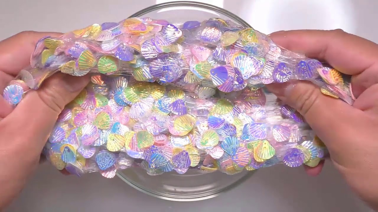 ASMR | Seashell Sequin Slime | Sound Fetish - YouTube
