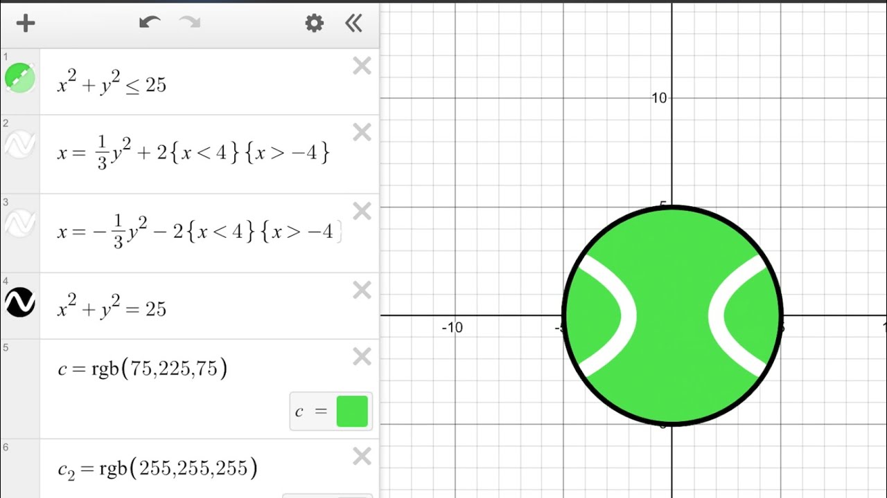 Tennis ball on desmos tutorial (sports ball series #3) - YouTube