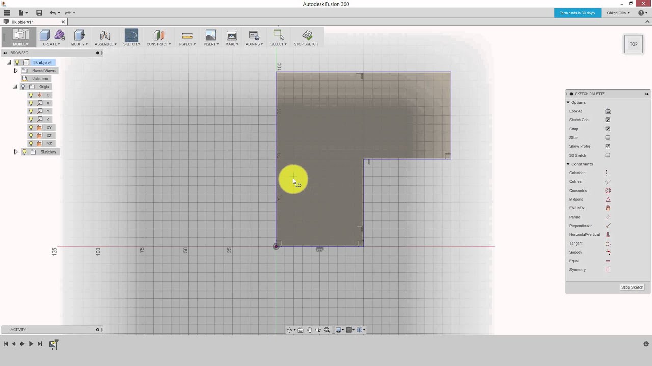 Fusion 360 Eğitimi - 08 Sketchler İçin Düzlemler Oluşturma ve Grid ...