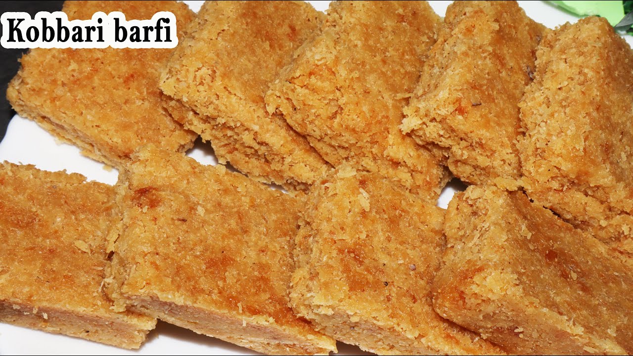 కొబ్బరి బర్ఫీCoconut barfi with Jaggery-Kobbari barfi recipe-Coconut ...