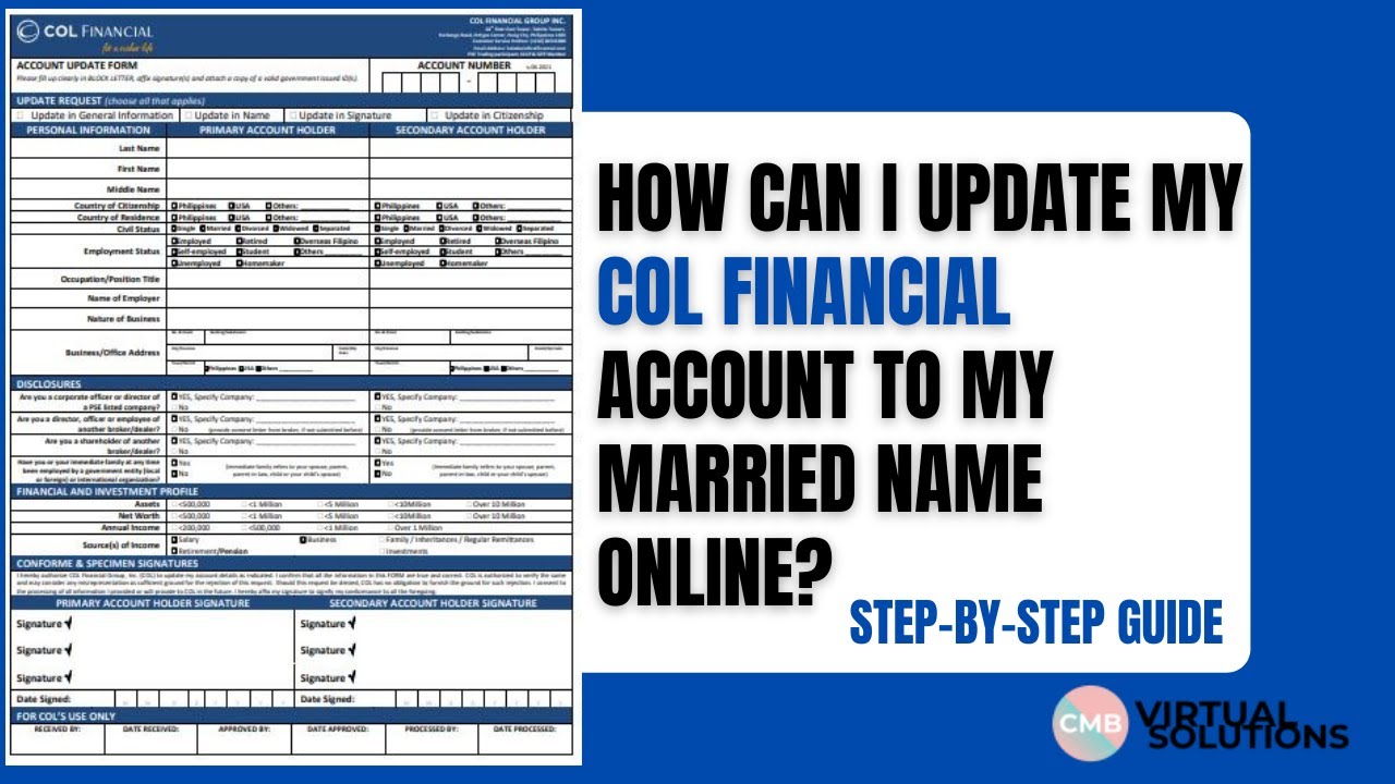 HOW CAN I UPDATE MY COL FINANCIAL ACCOUNT TO MY MARRIED NAME ONLINE ...