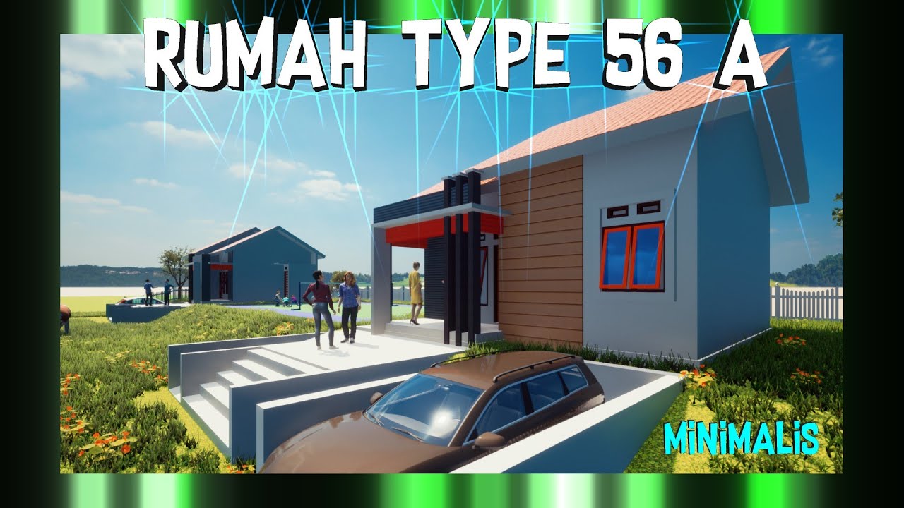 RUMAH TYPE 56 MINIMALIS 2021 EKSTERIOR TROPIS CLASSIC UNREAL ENGINE 5 ...
