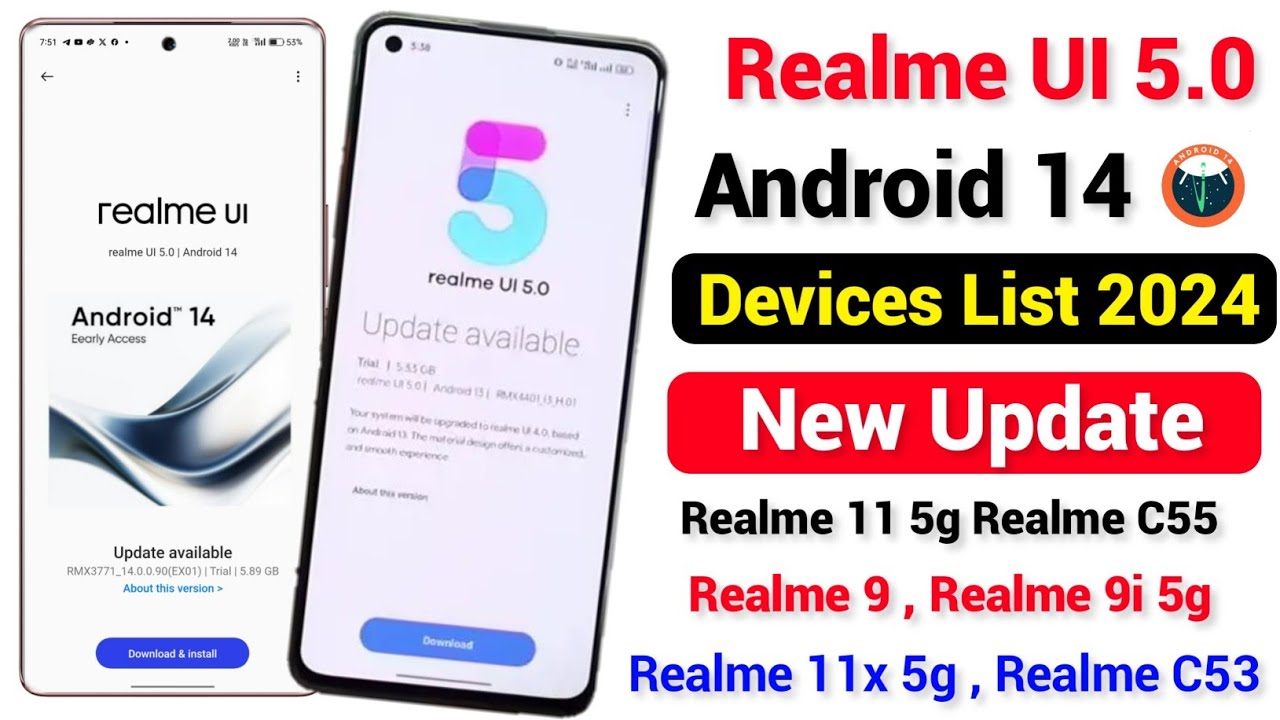Realme UI 5.0 Android 14 Update List Date Q1 2024 | Android 14 Update ...