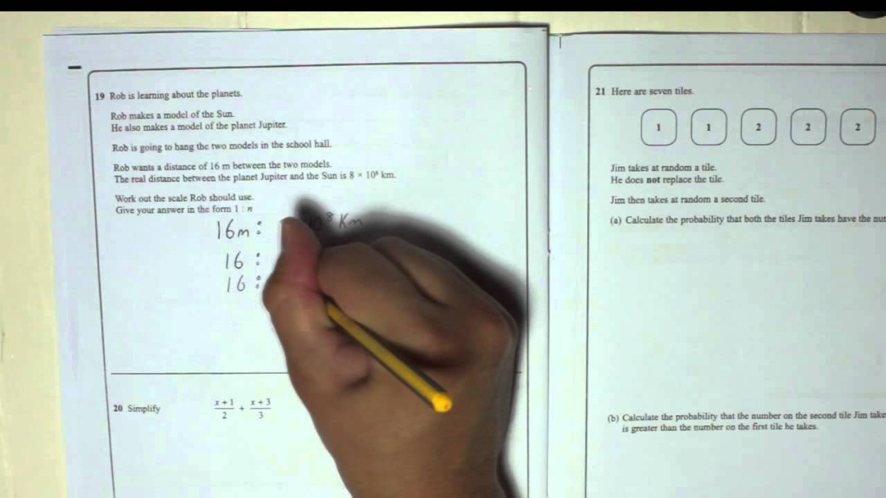 Edexcel GCSE Paper 2 November 2012 Question 19 Ratio And Standard edexcel-gcse-paper-2-november-2012-question-19-ratio-and-standard