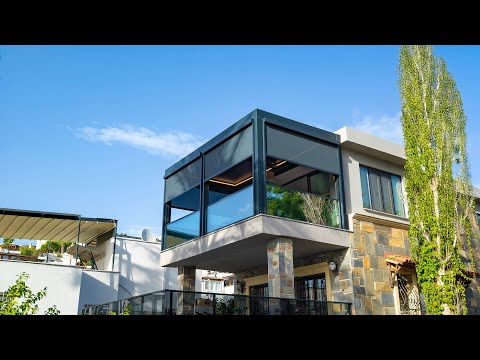Bioklimatik Pergola ile gölge, Giyotin Cam Balkon ile manzara, ZipPerde ile koruma #giyotinbalkon