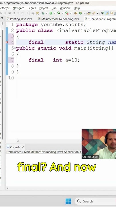Global And Local Variable Can They Be Final In Java Shorts Programming Java Selenium Youtube 6868
