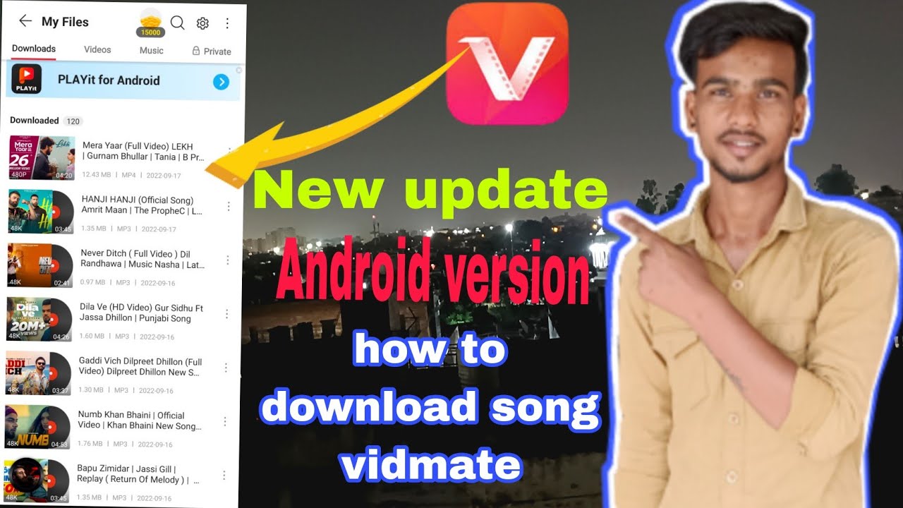 How to download vidmate song mp3 and videos || Android version || new ...