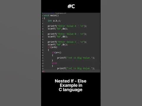 nested If else example in c language program #shorts youtube - YouTube