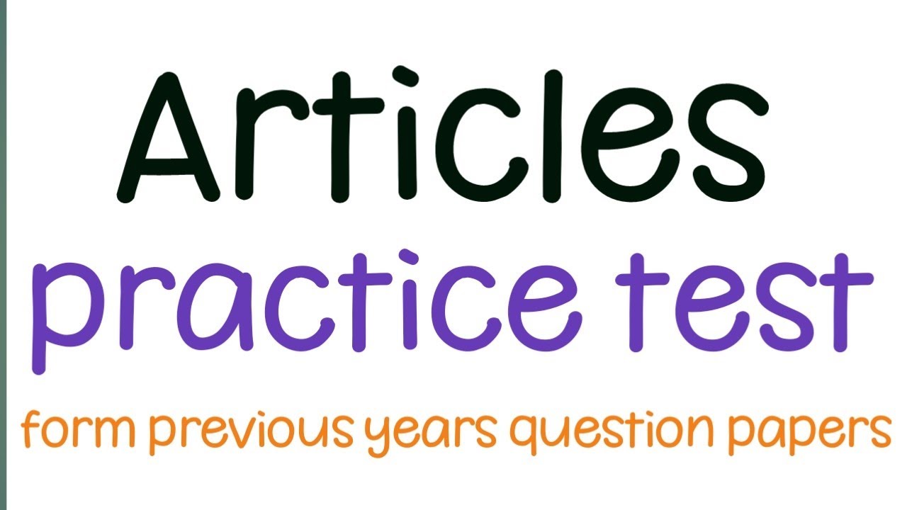Article practice questions from previous years question papers - YouTube