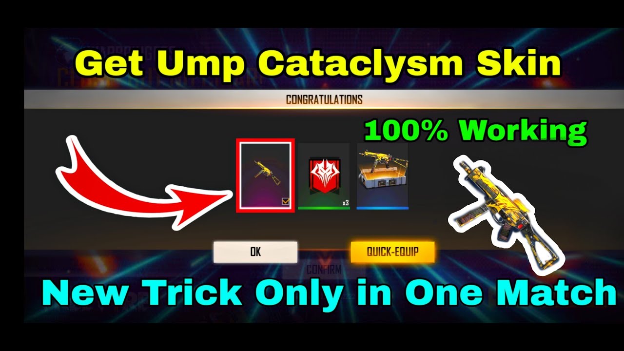 New Trick To Get Ump Cataclysm Skin Permanent in One Crate ||Get Ump ...