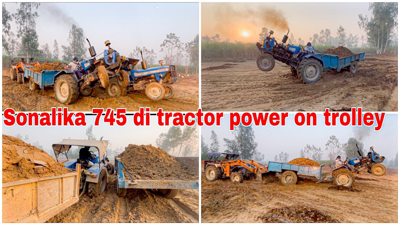 Sonalika Tractor Overload | Heavy Load Trolley | Power Test Video - YouTube