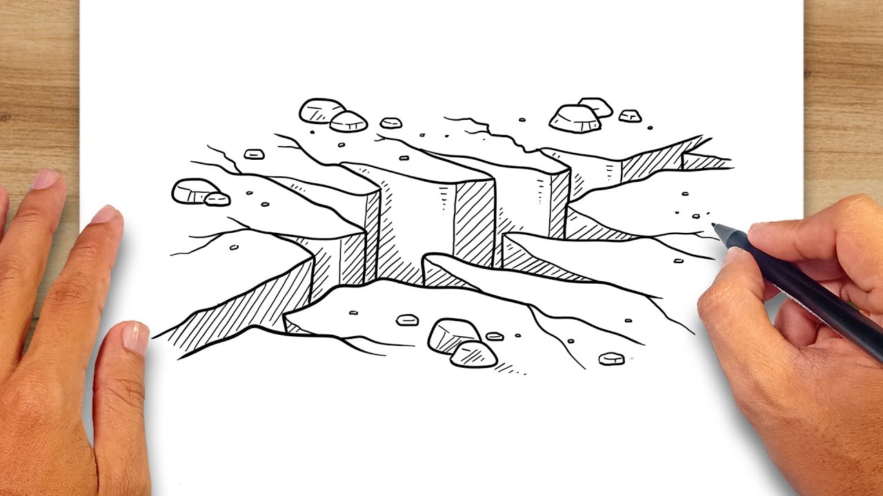 How to draw Earthquake Crack - Earthquake Drawing Ideas - YouTube
