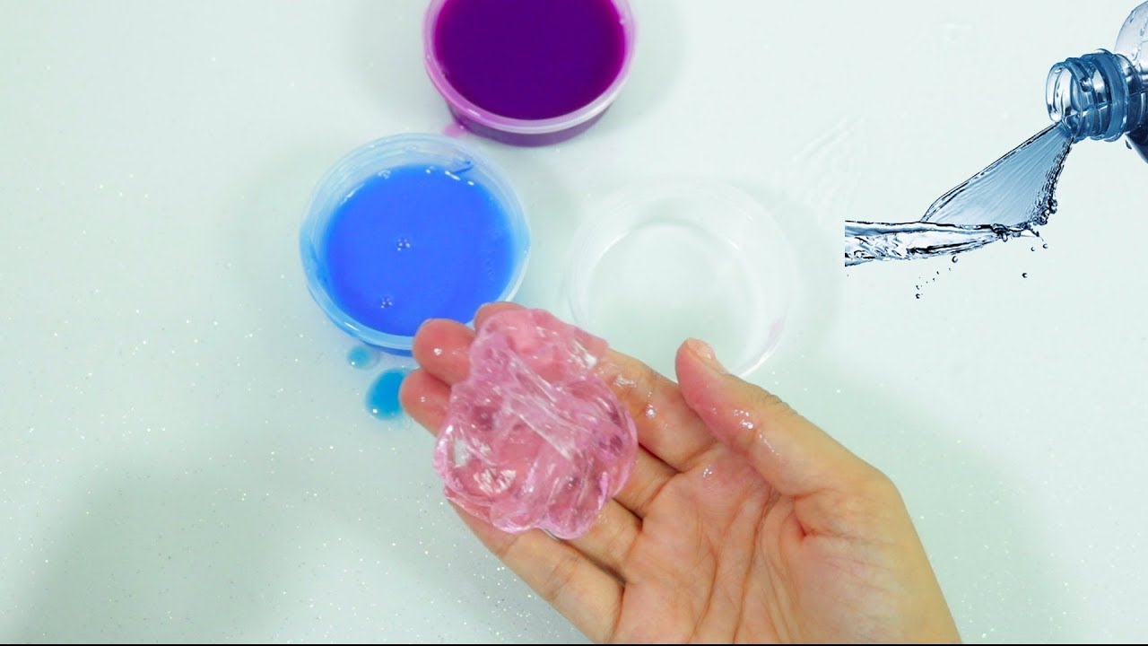 Amazing No Glue Slime Recipes 💦 No Glue , No Borax, 3 Ways Water Slime ...