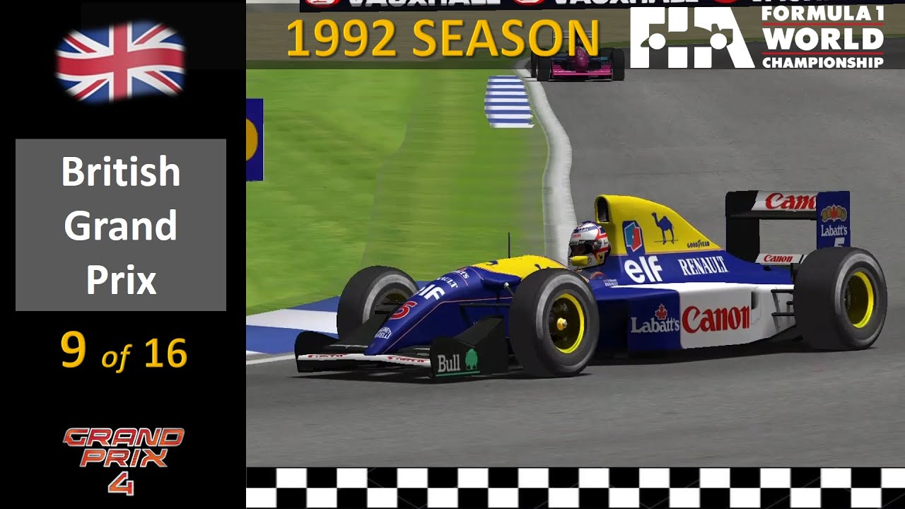 1992 - Race 9 - British Grand Prix (GP4 F1 History Simulation) - YouTube