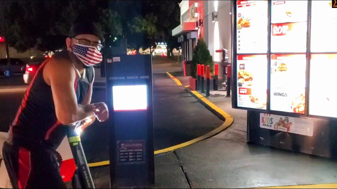 ORDERING KFC ON THE DRIVE THROUGH WITH AN ELECTRIC SCOOTER - YouTube