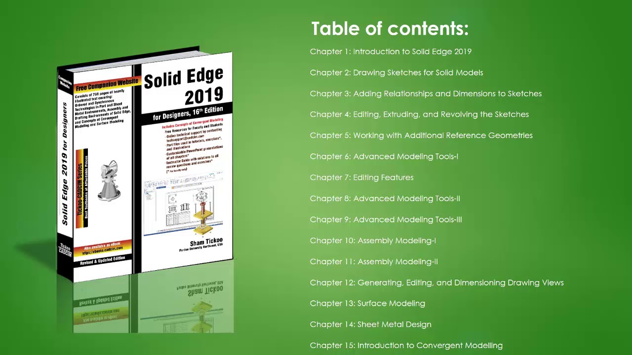 Solid Edge 2019 for Designers book by CADCIM Technologies - YouTube