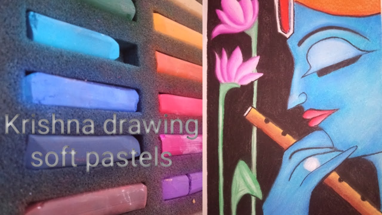 Shri Krishna Drawing | soft pastels | muskan arts - YouTube