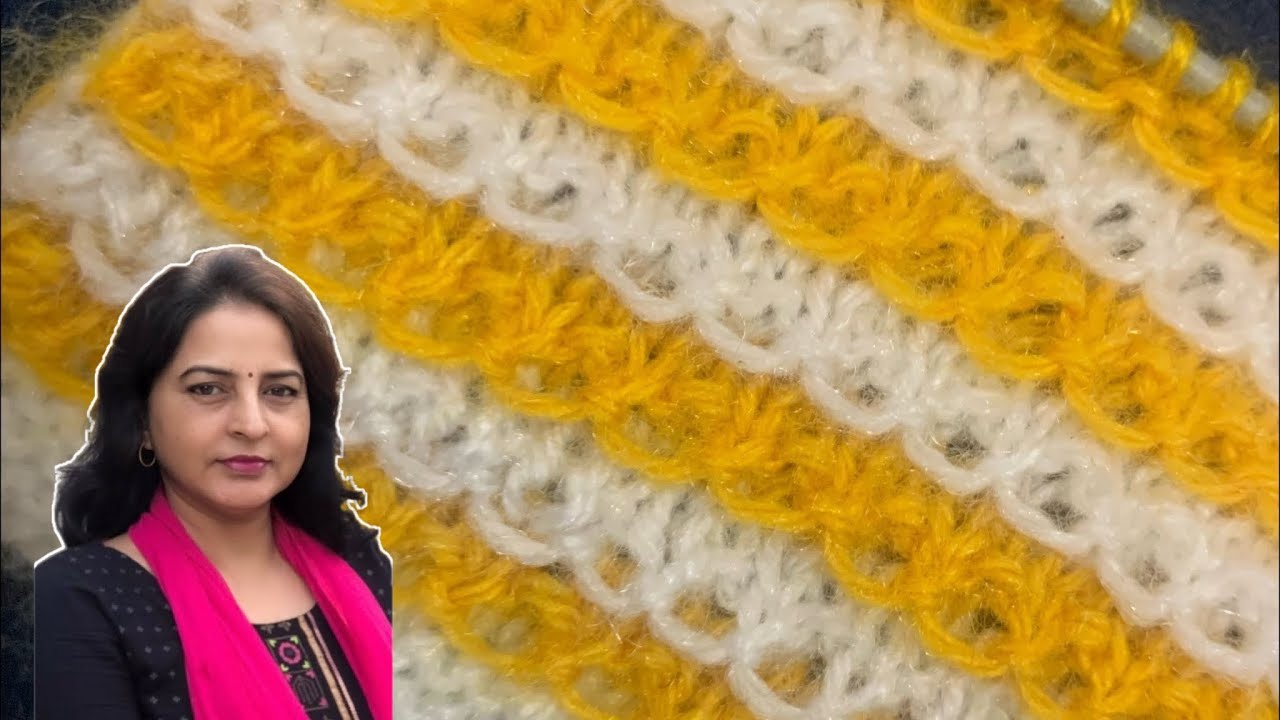 Easy Two col design || दो रंगों का डिज़ाइन || knitting pattern - YouTube
