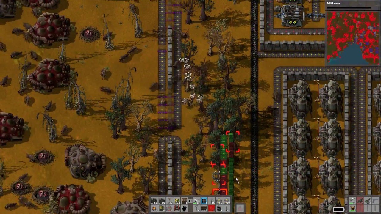 Factorio: Living With Biters Ep#90: Fortification Phase - YouTube