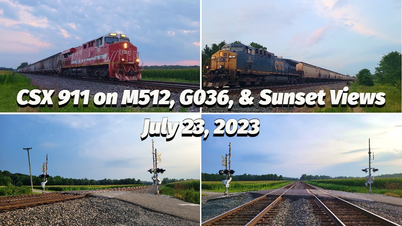 CSX 911, G036, & Sunset Views in Rural Vigo County, Indiana - YouTube