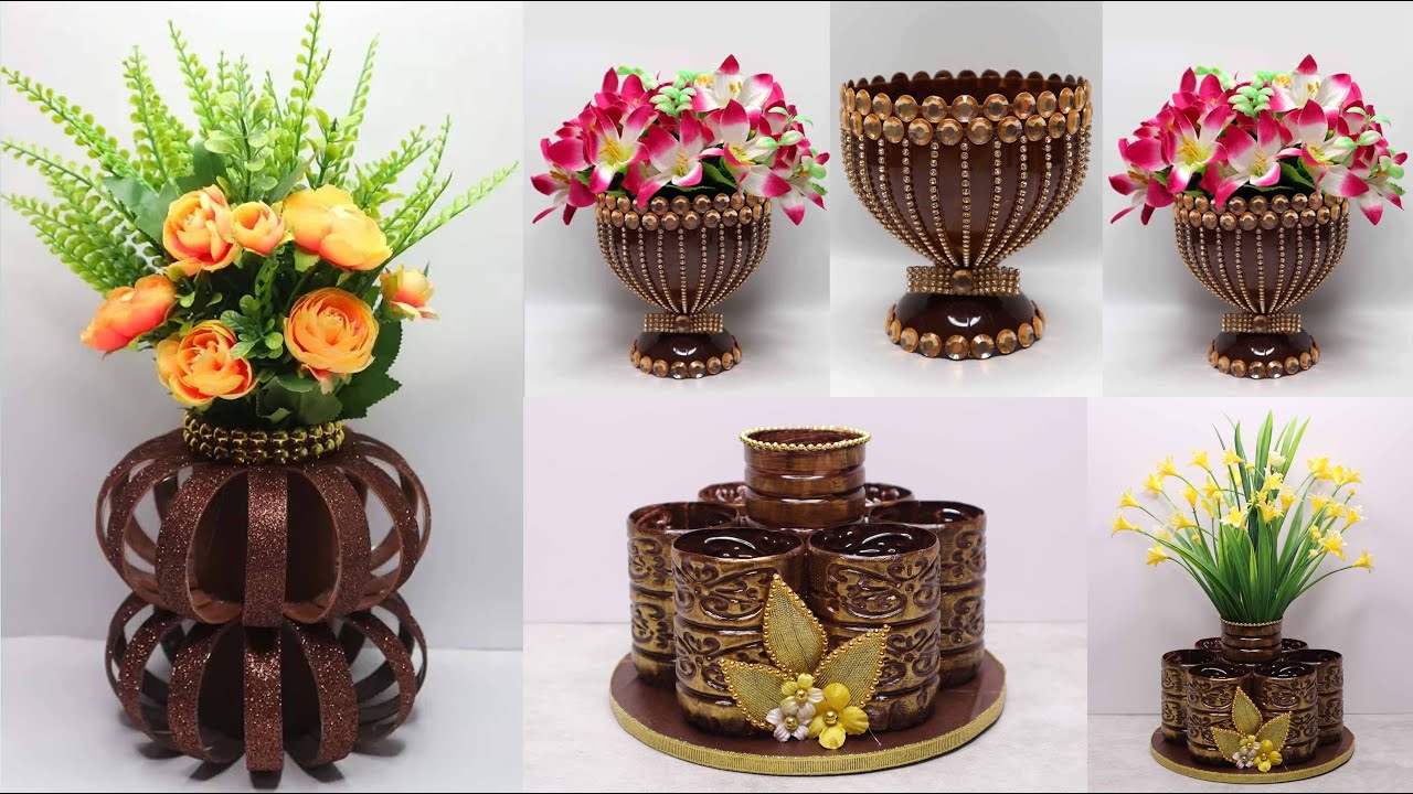 3 Ide kreatif vas bunga dari BOTOL PLASTIK bekas ! | Plastic Bottle ...