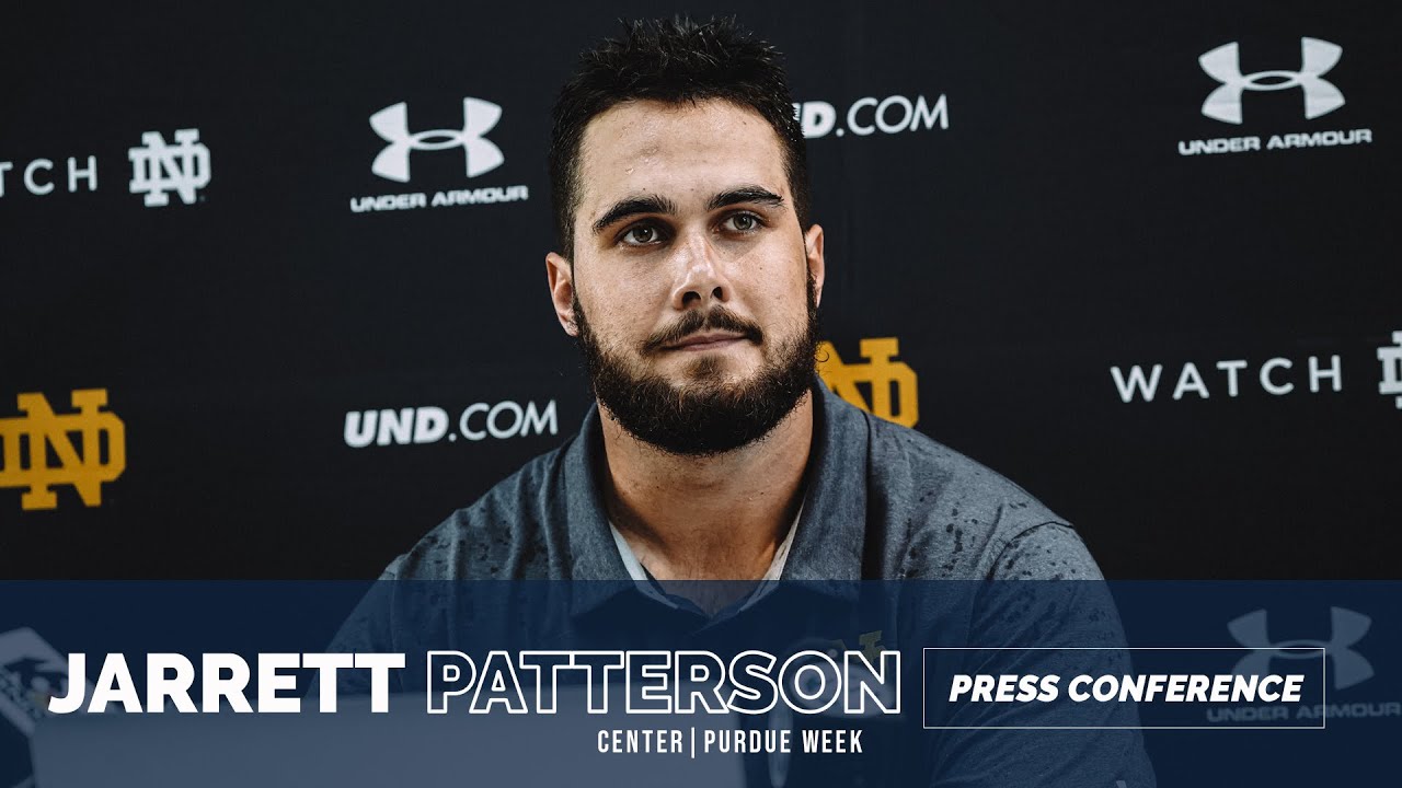 Notre Dame Captain Jarrett Patterson Discusses OL - YouTube