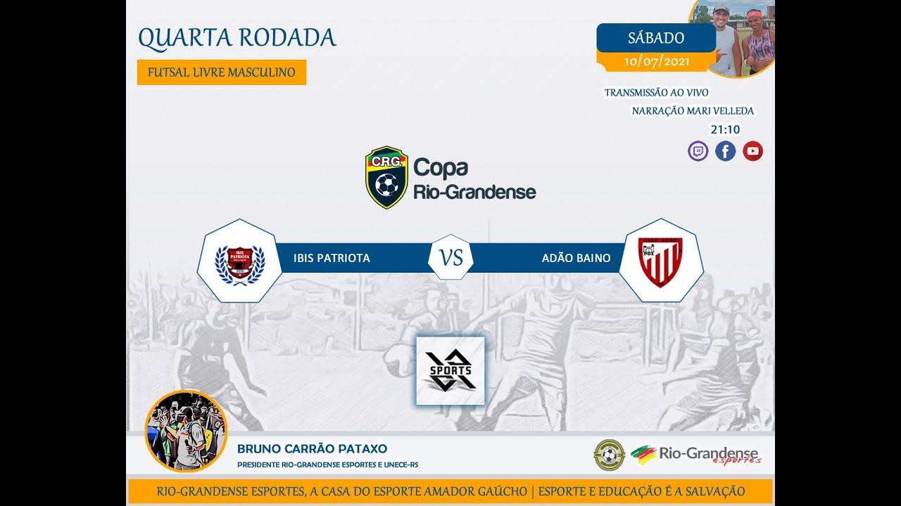 Quarta rodada Copa Rio-Grandense futsal 2021 - Ibis patriota x Adão ...