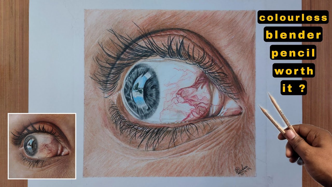 Prismacolor premier colourless blender pencil test | Realistic Eye with ...