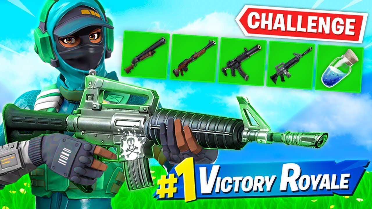 FORTNITE GREEN ONLY WEAPONS CHALLENGE ALOO! - YouTube
