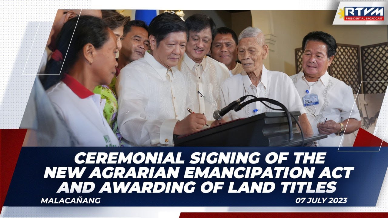 Ceremonial Signing of the New Agrarian Emancipation Act and Awarding of ...