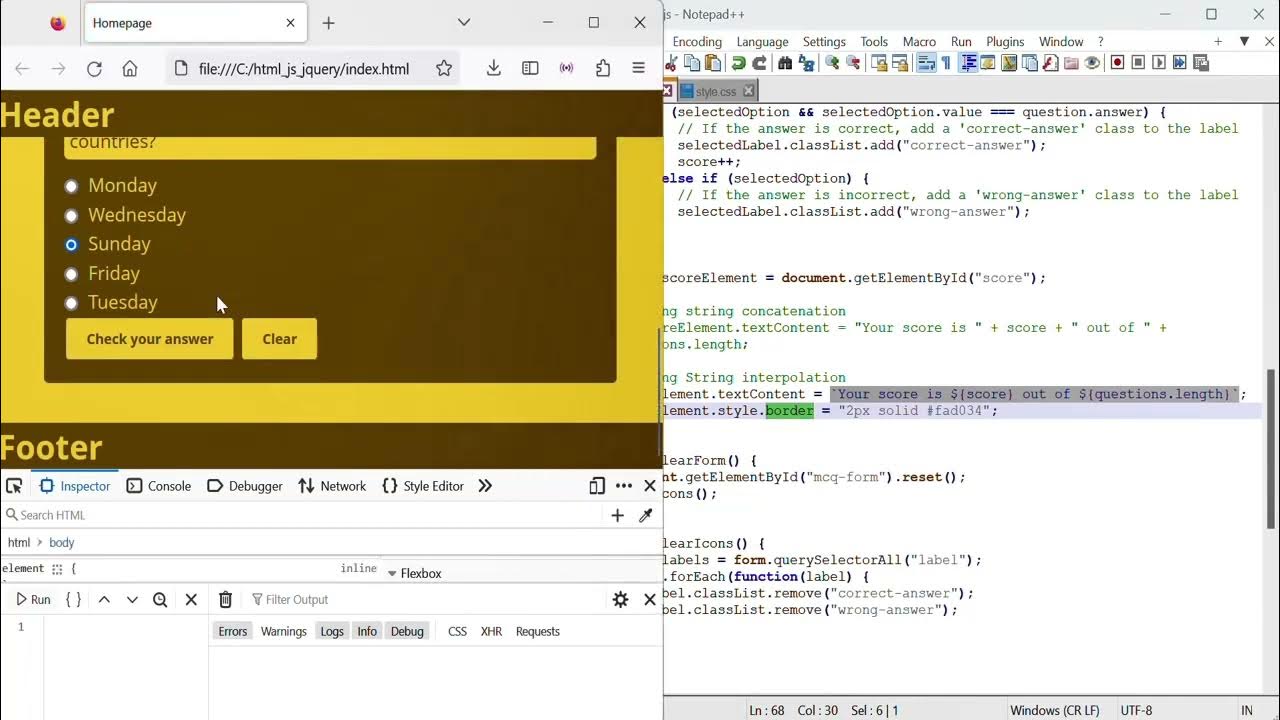 JavaScript 12: Inline CSS styling in javascript - YouTube