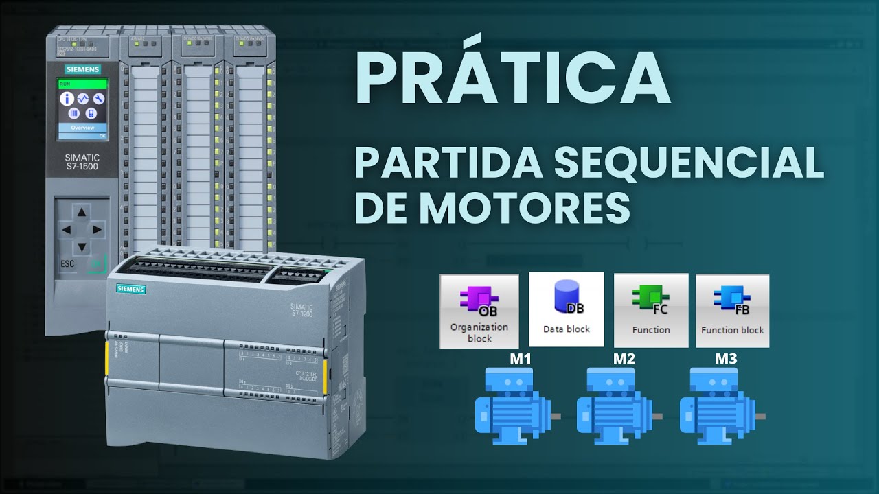 Programando Partida Sequencial Motores com TIA PORTAL na Prática | INETEC Masterclass AULA 3 ...