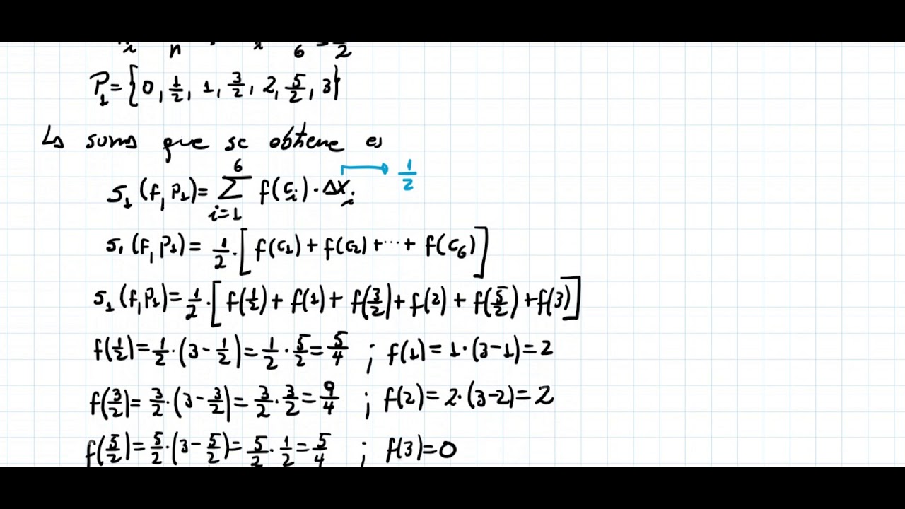 Area usando suma de Riemann - YouTube