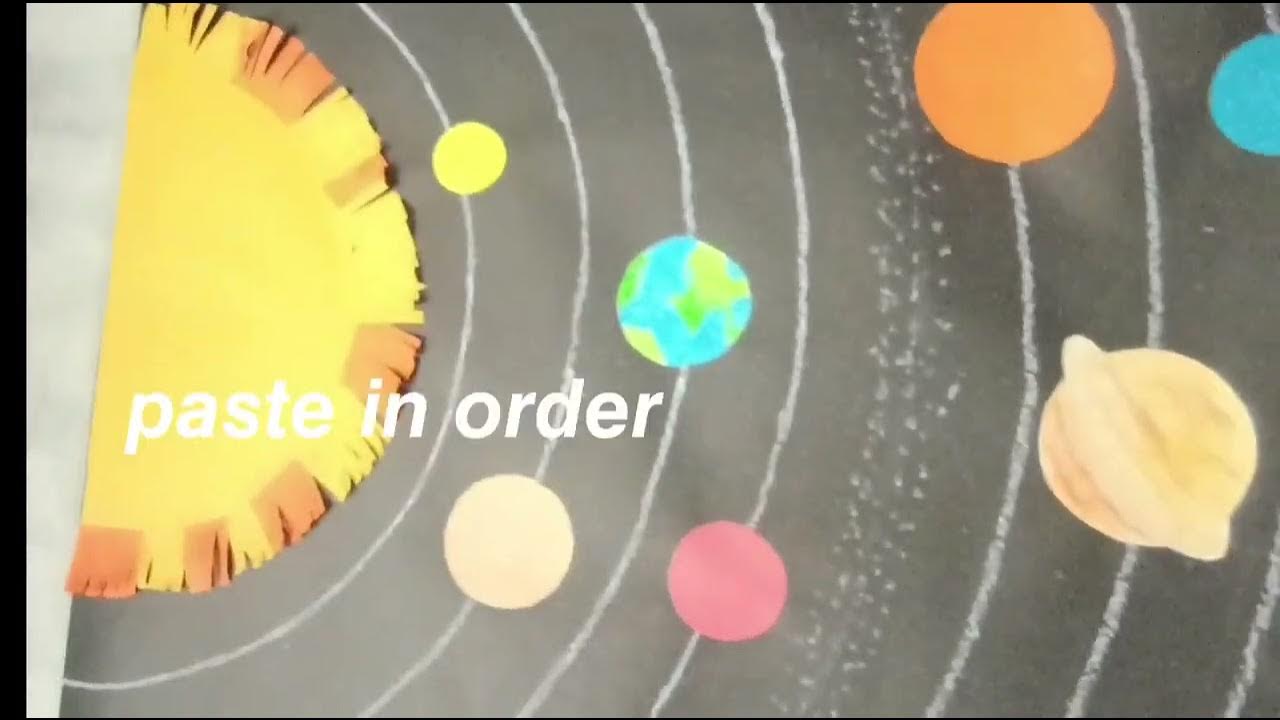 solar system ☀️ how to make solar system on a black chart paper ...
