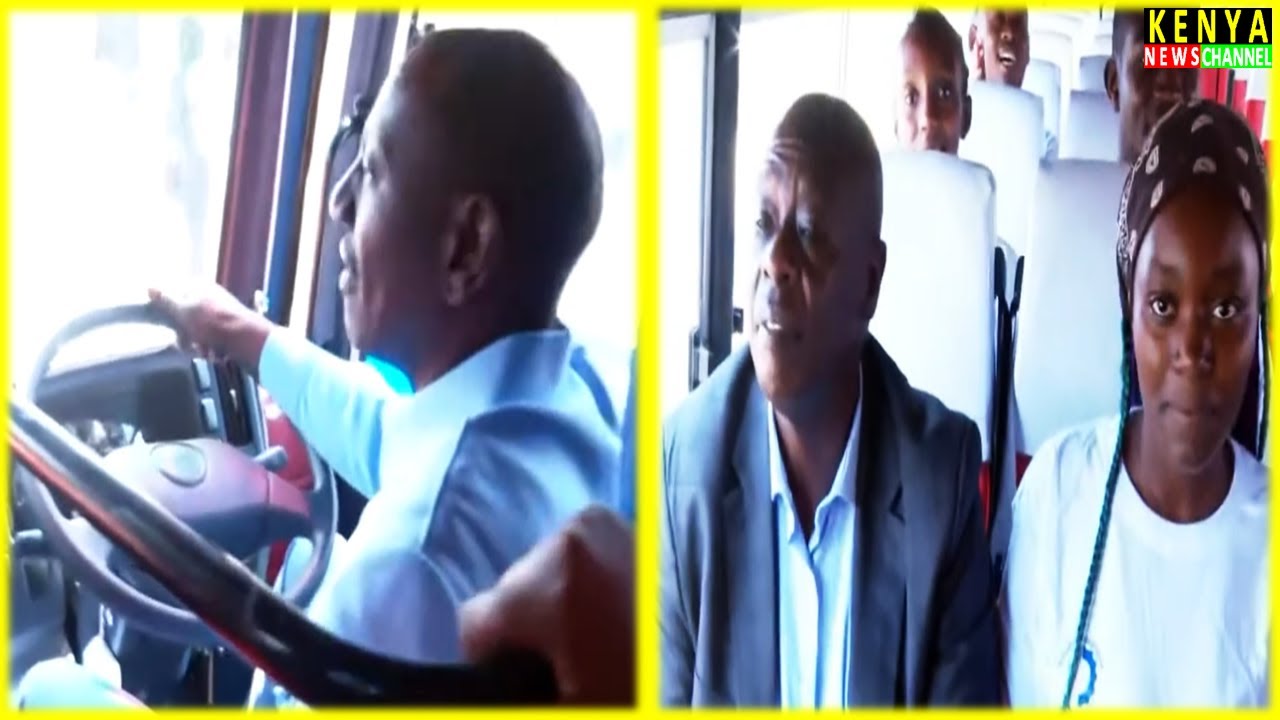Gachagua among the Passengers as Ruto drives this New Bus to Mitunguu ...