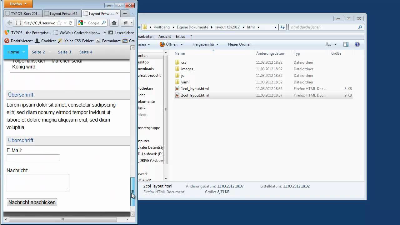 Typo3 Tutorial 2012 14 Html Vorlage In Typo3 Integrieren Teil 1 Youtube