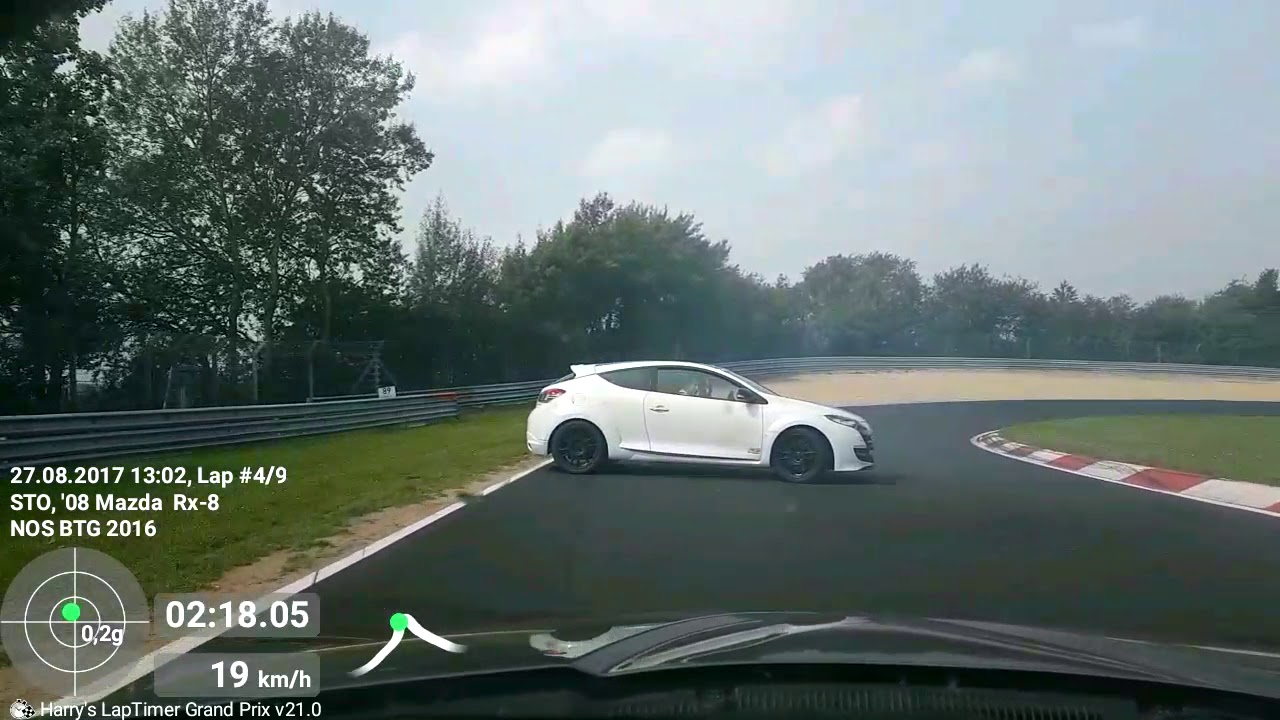 27 08 17 Nurburgring Nordschleife Megane spin in the Aremberg corner ...
