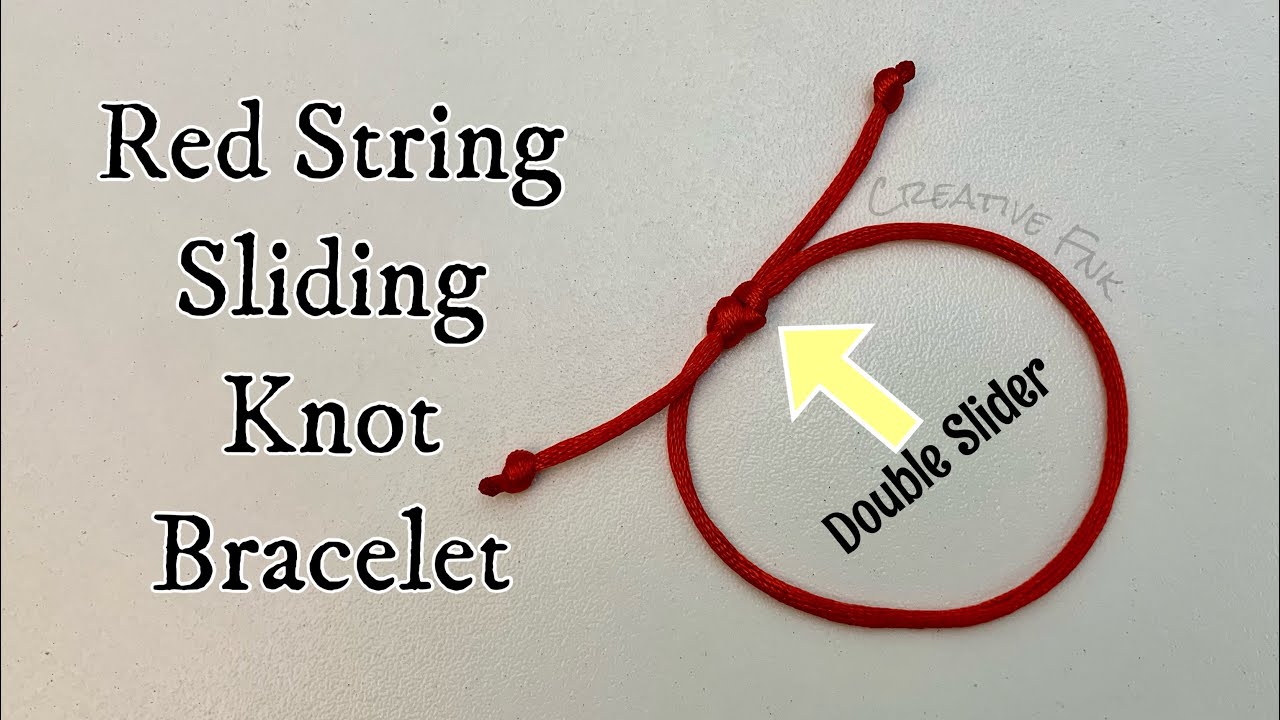 Adjustable red string bracelet - double slider ️ - YouTube