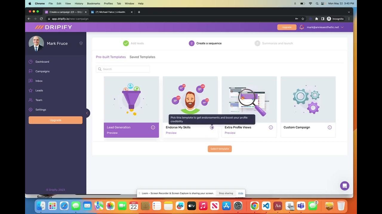 Dripify.io Tutorial Add Leads/New Sequence - YouTube