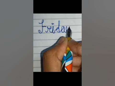 "Friday" in Cursive Writing | #shorts #calligraphy - YouTube