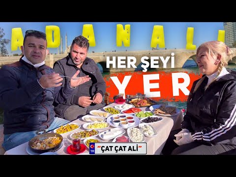 ADANALI EATS EVERYTHING !!! l Street Food l Çat Çat Ali l Breakfast Spread