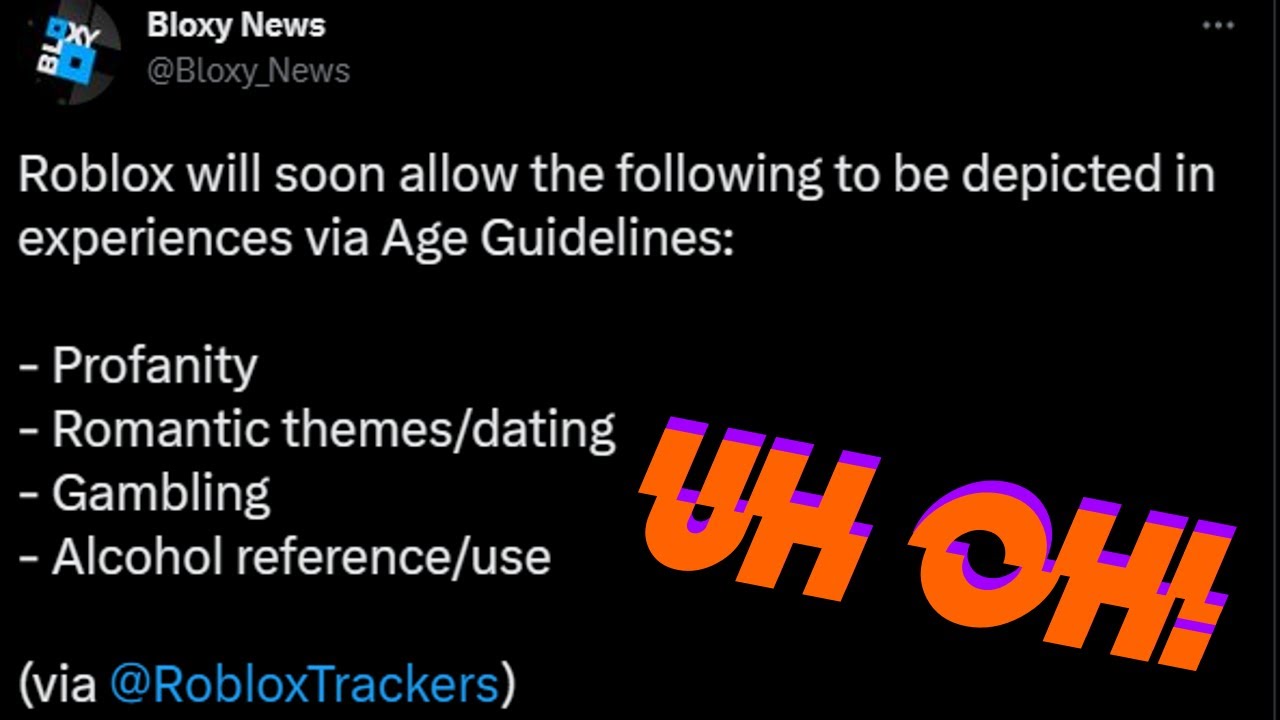 ROBLOX's possible new rules for the age guidelines. - YouTube