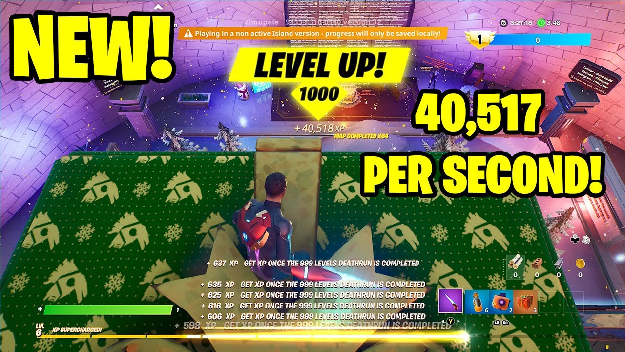 WORKING XP GLITCH (40,517 PER SECOND) NOW MAP CODE FORTNITE (EASY ...