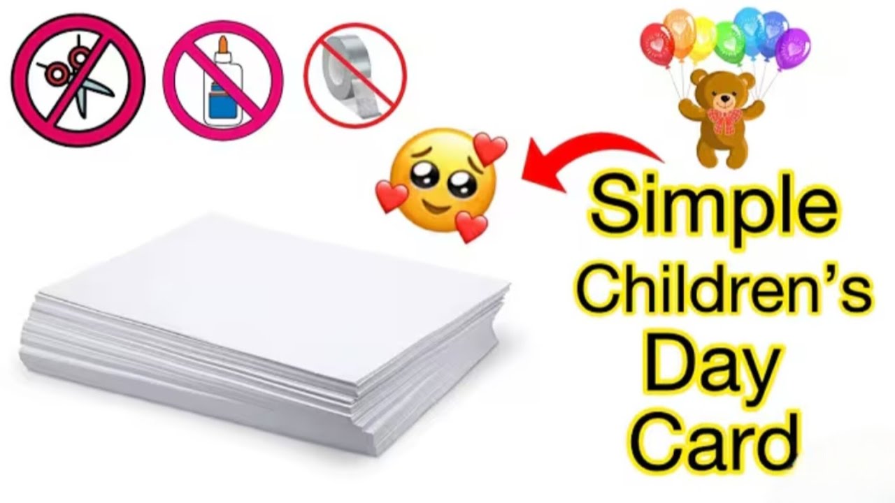 Cute children day card/easy children greetings/children day card making ...