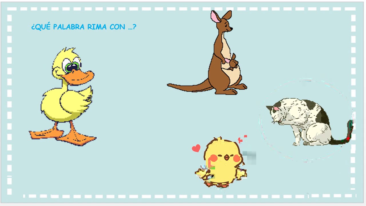 CONCIENCIA FONOLÓGICA RIMAS DE ANIMALES - YouTube