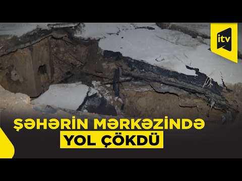 Rəşid Bağırov küçəsində yol ikinci dəfə çökdü